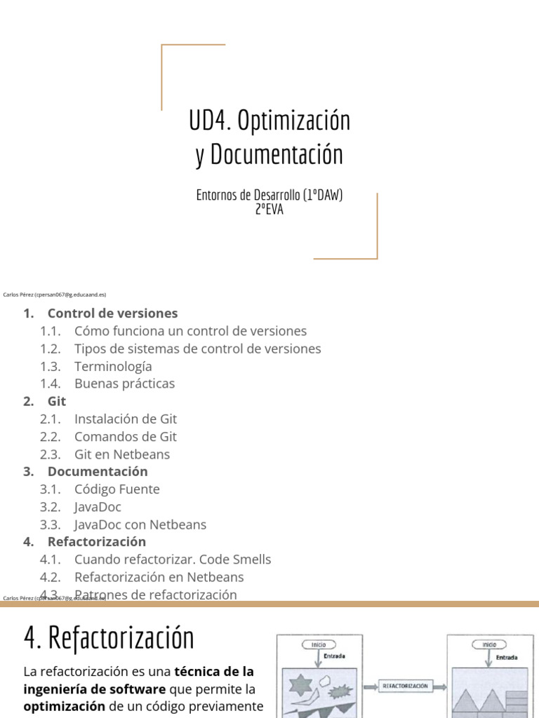 UD4. Optimización y Documentación - ParteC | PDF | Software | Control de versiones