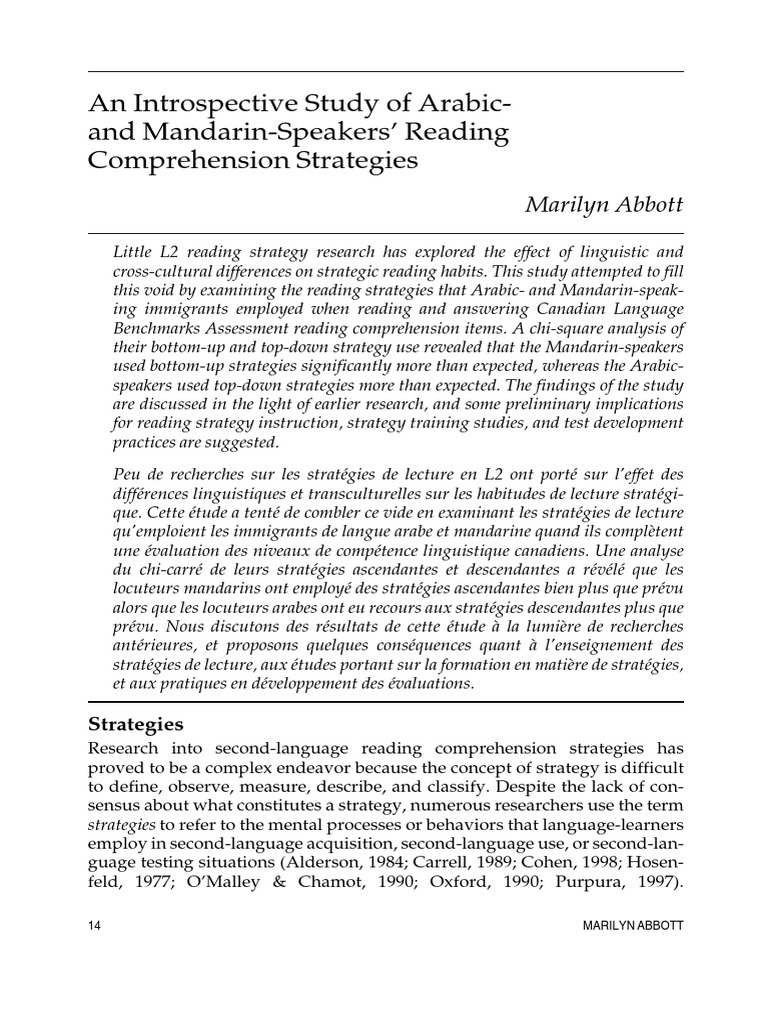 Cultural Differences and Text Comprehension4 | PDF | English As A ...