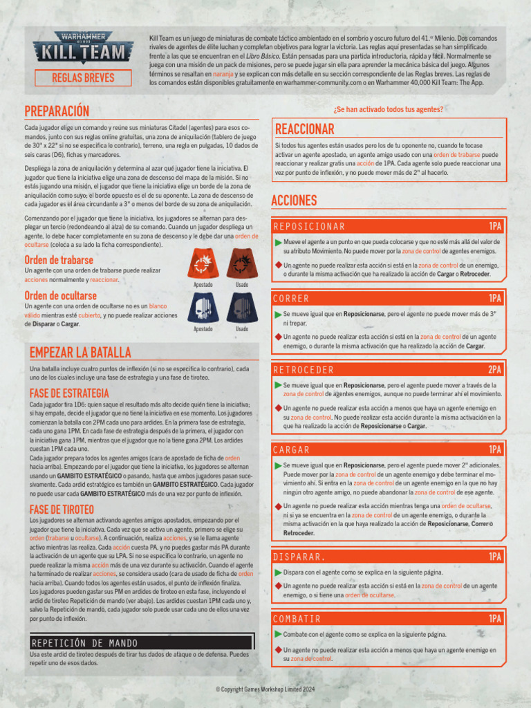 Reglas Simplificadas para Kill Team | PDF