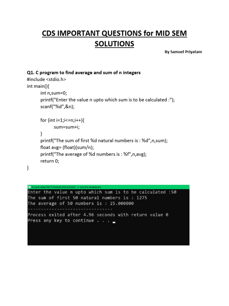 CDS Mid Sem Assignment Solutions | PDF | Quadratic Equation | Software Engineering