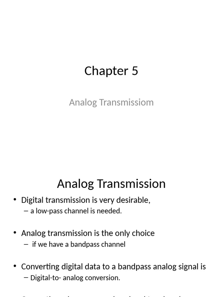 Chapter 5 Analog Transmission | PDF | Modulation | Frequency Modulation