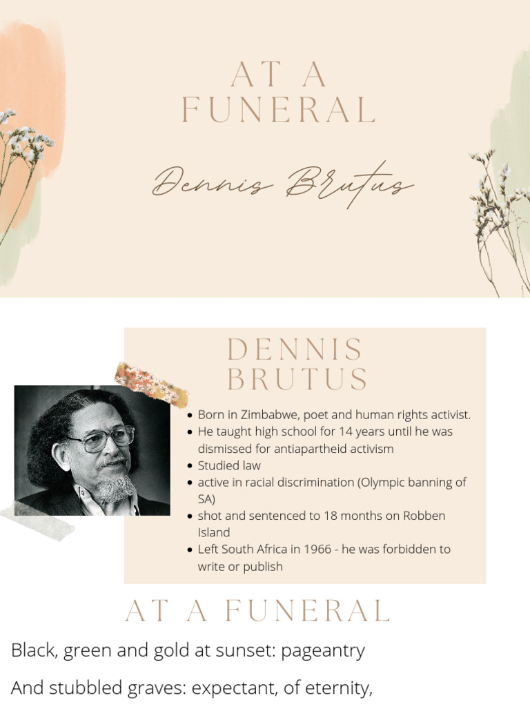 At A Funeral - Dennis Brutus | PDF
