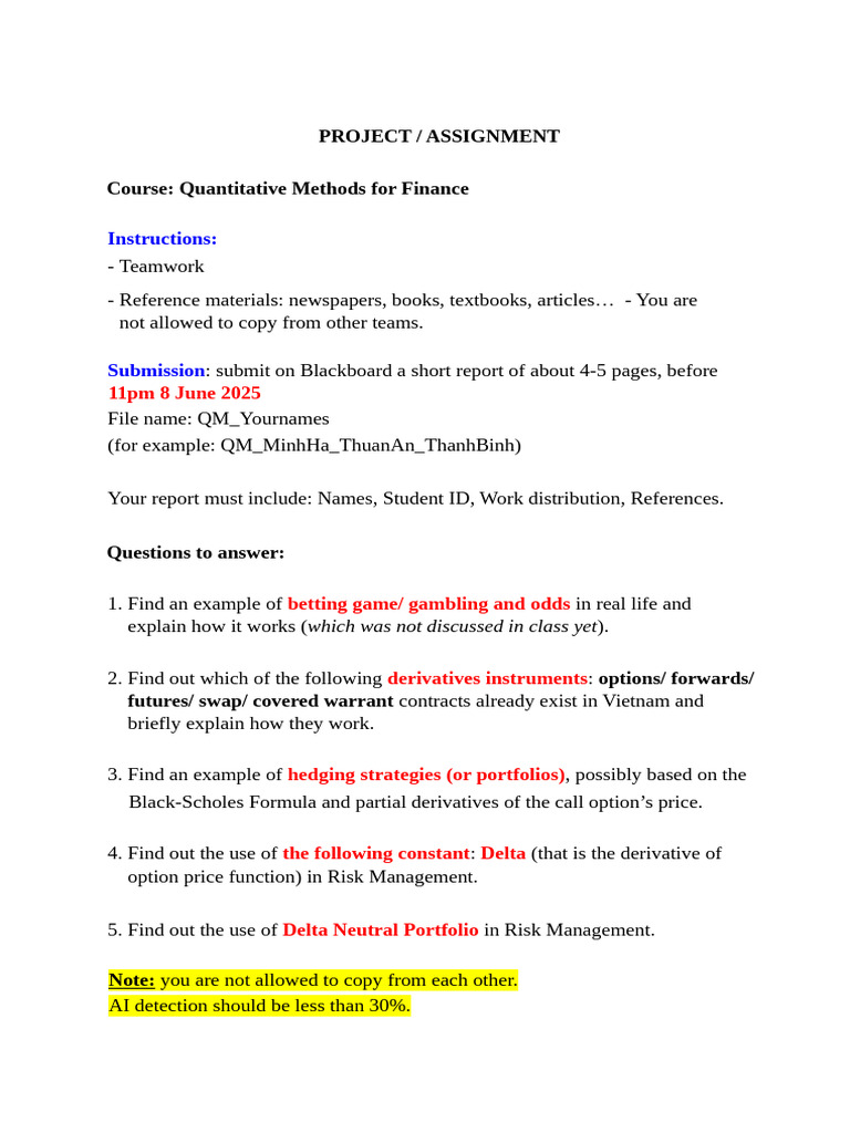 Assignment QM 2025 June | PDF