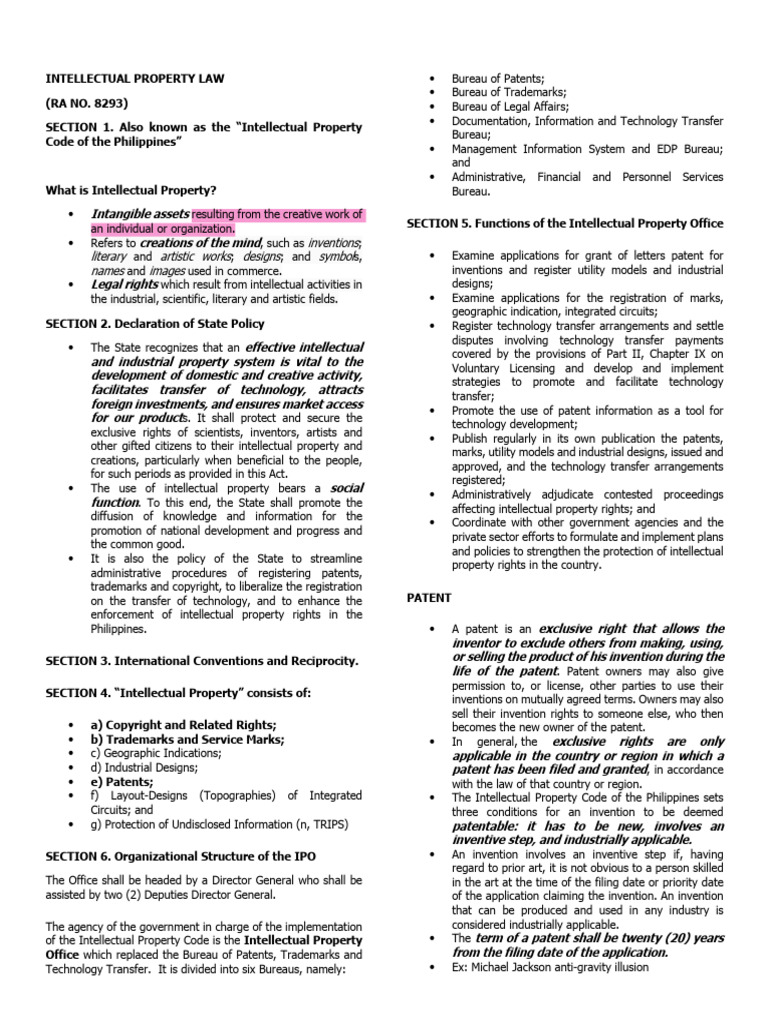 Intellectual Property Law | PDF | Patent | Glossary Of Patent Law Terms