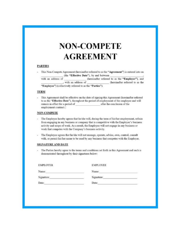 Non Complete Agreement | PDF
