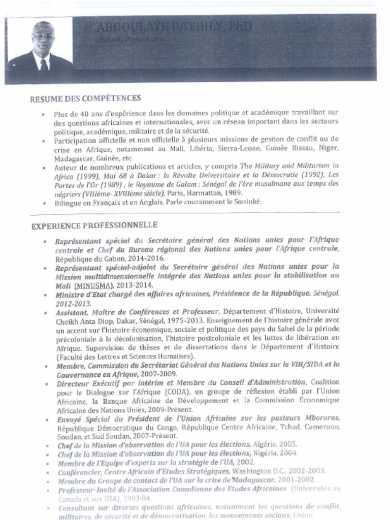 31703-File-Cv Abdoulaye Bathily Senegal F | PDF