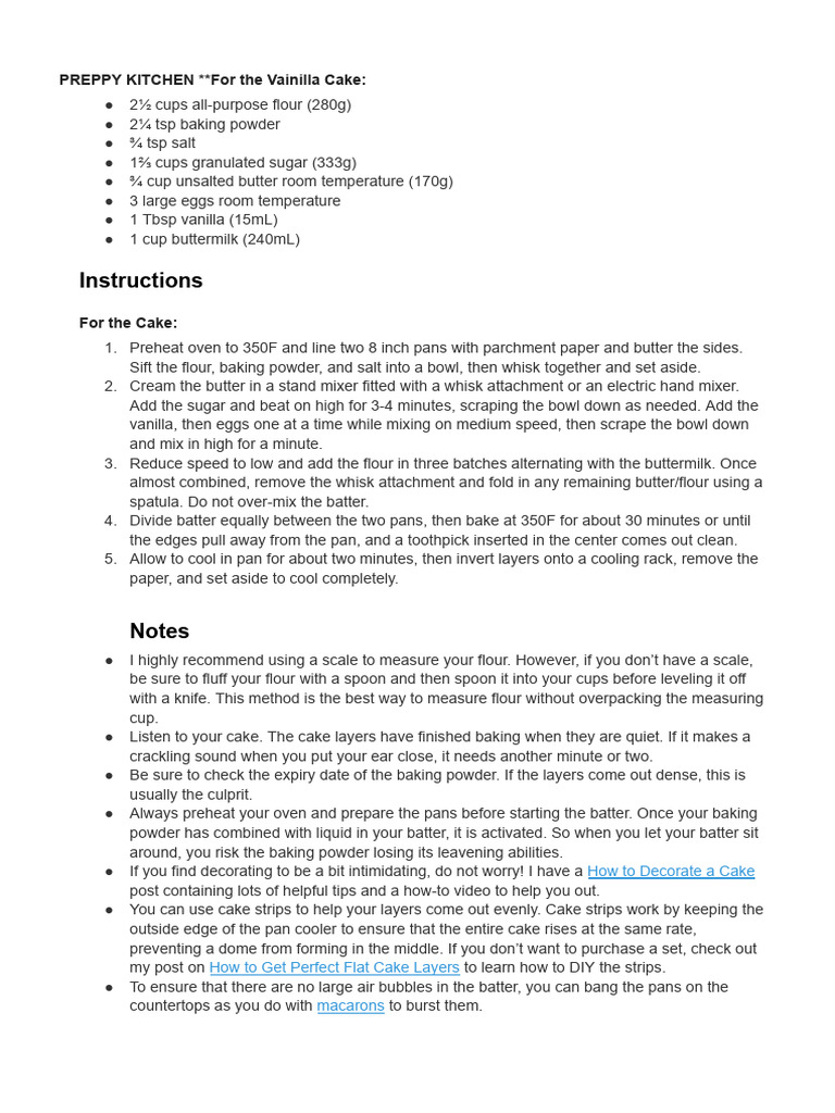 Vanillacake Preppy Kitchen | PDF | Cakes | Baking