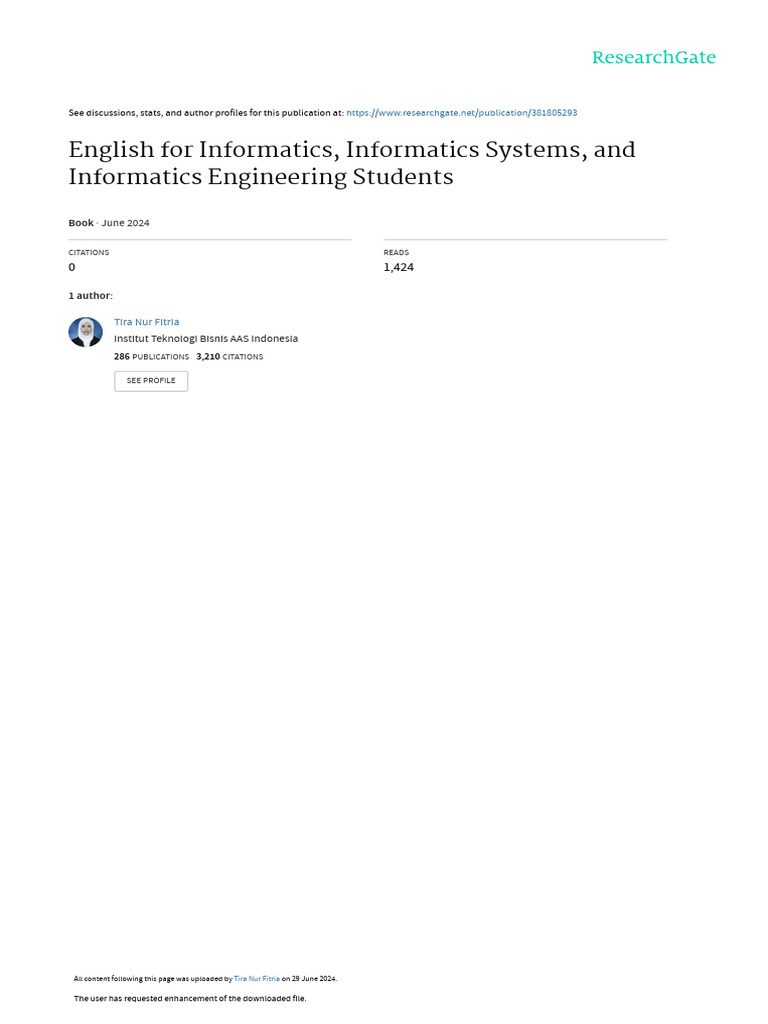 English For Informatics Informatics Syst 7077ca15 | PDF | Grammatical Tense | Language Mechanics