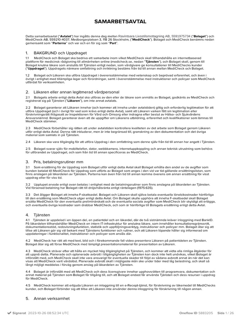 Oneflow Signed 5883205 | PDF