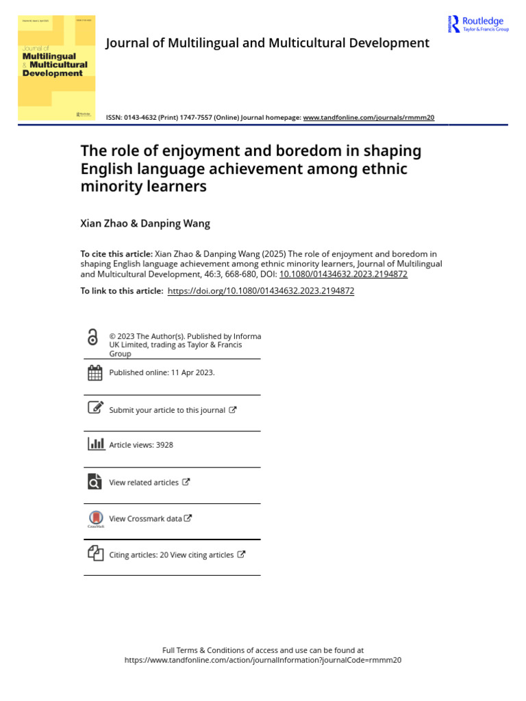 The Role of Enjoyment and Boredom in Shaping English Language ...