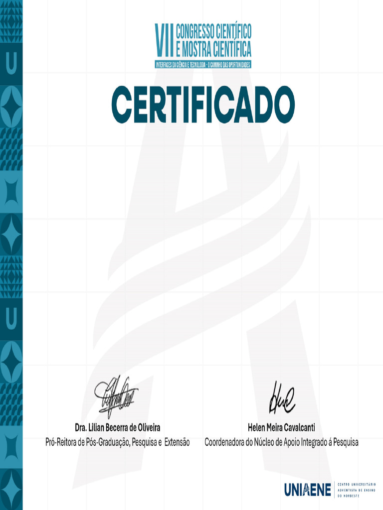 Certificado de Participação - UNIAENE 2025 | PDF