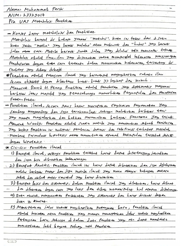 Muhammad Ferdi (23329017) Pra UAS Metodologi Penelitian | PDF