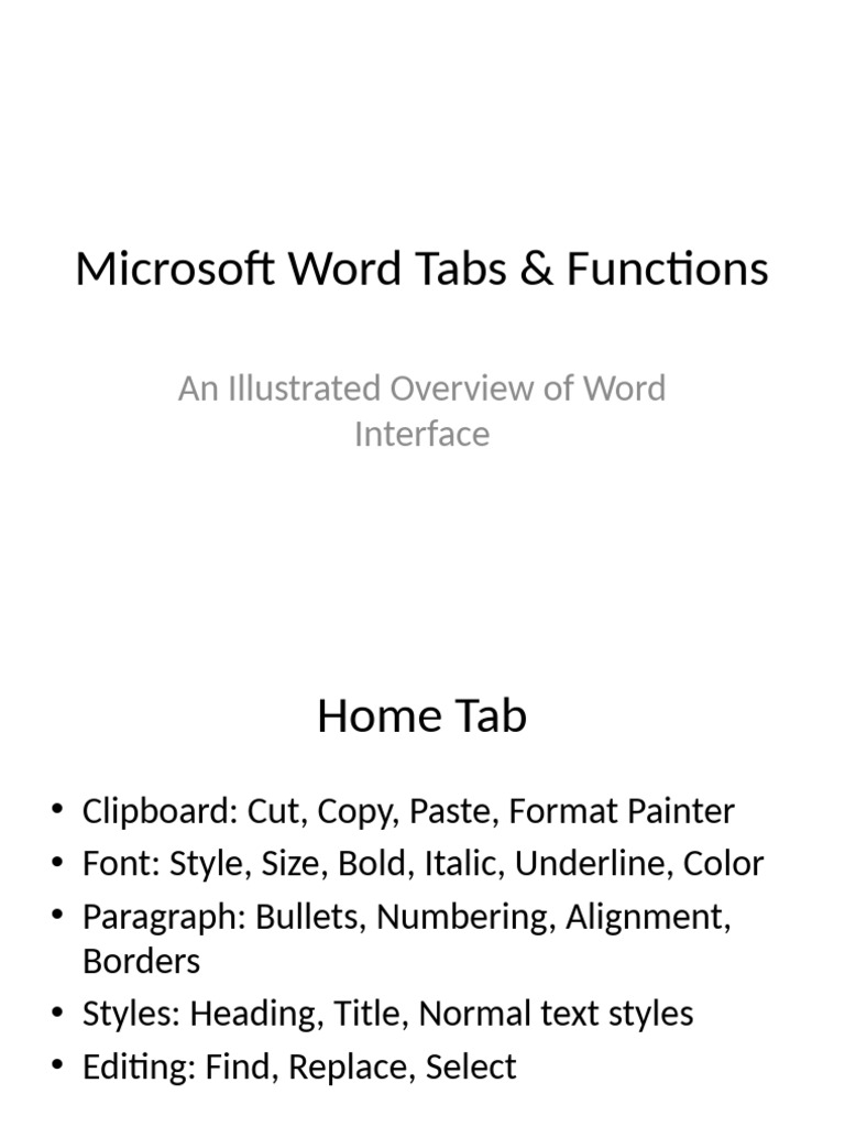 Microsoft Word Tabs Overview Guide | PDF