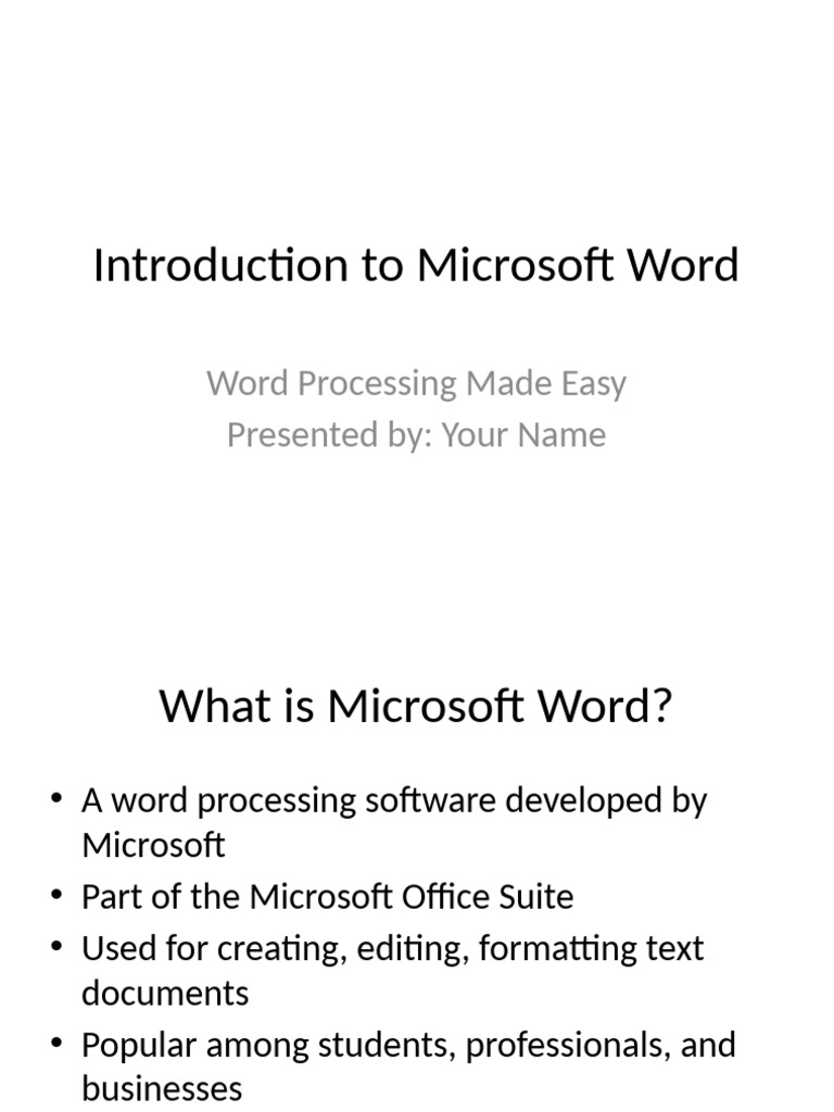 MS Word Presentation With Images | PDF