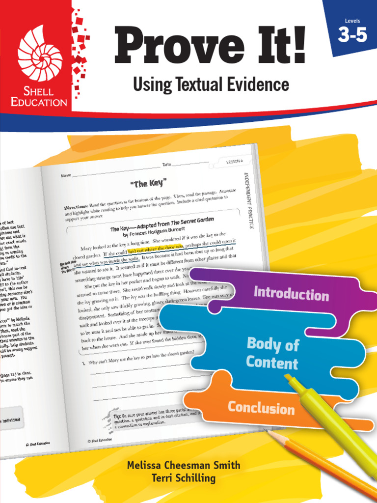 Prove It Using Textual Evidence, Levels 3-5 | PDF | Reading ...