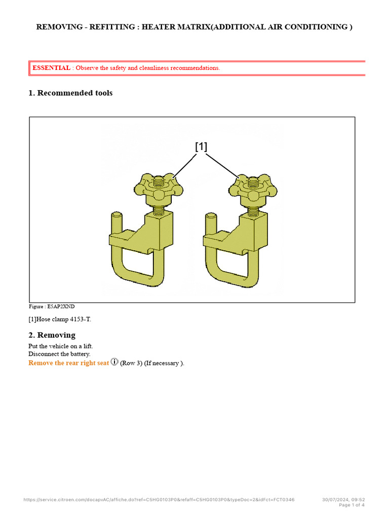 Heater Matrix Removal and Refitting Guide | PDF