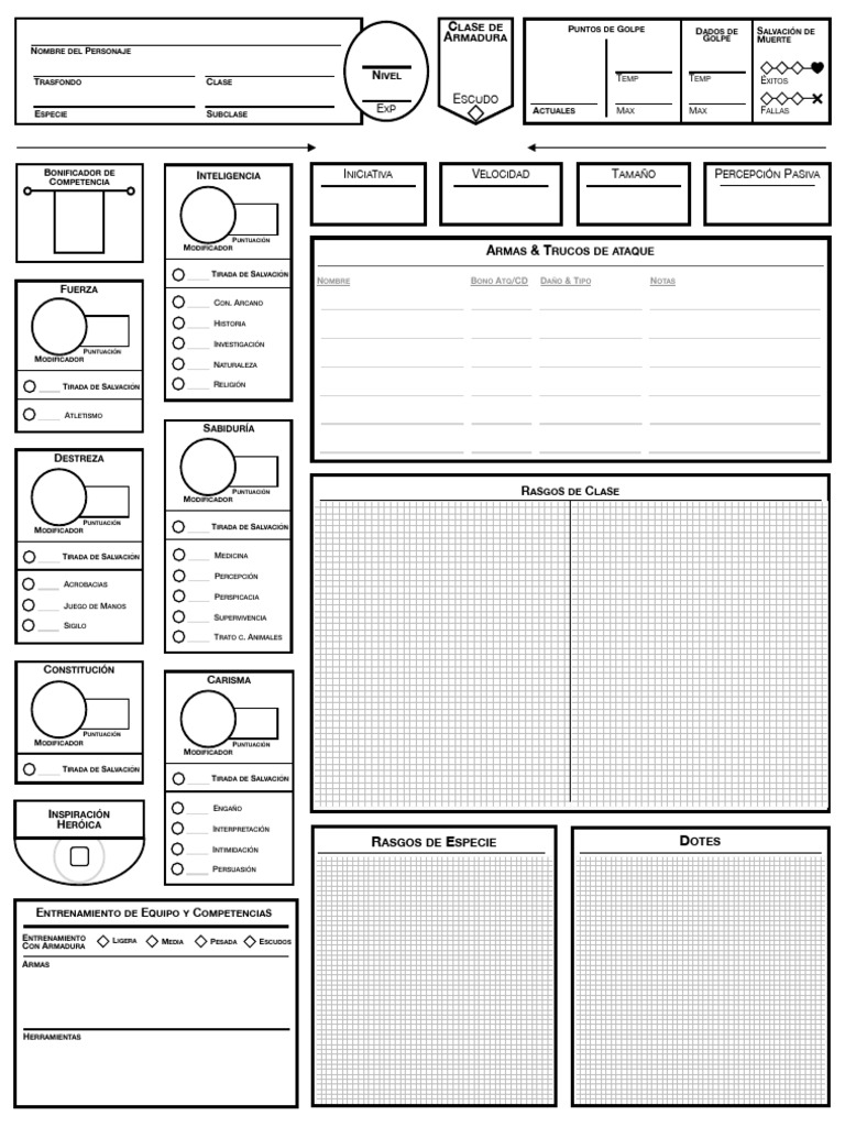 Hojas de Personaje | PDF