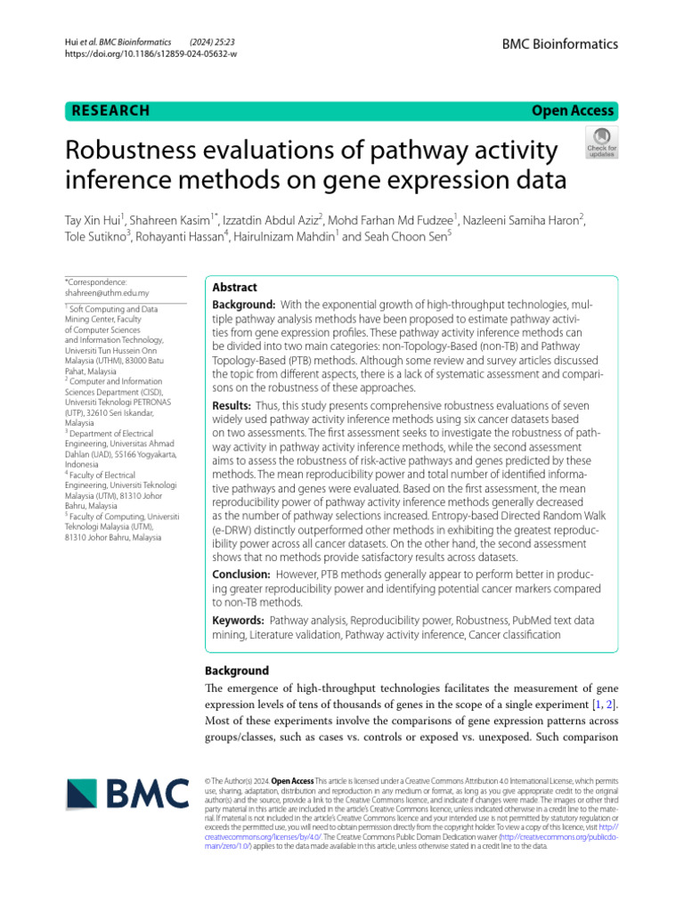 Robustness Evaluations of Pathway Activity Inference Methods On Gene ...