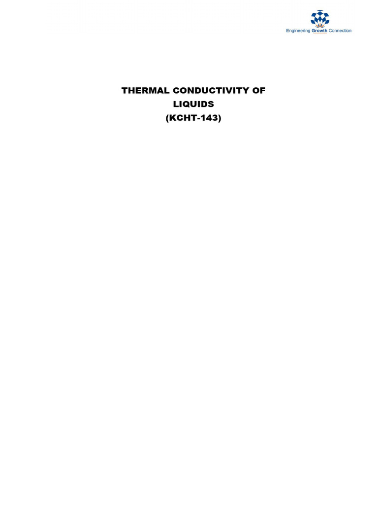 Exp2 LabManual Liquid Thermal Conductivity | PDF | Thermal Conduction | Heat Transfer