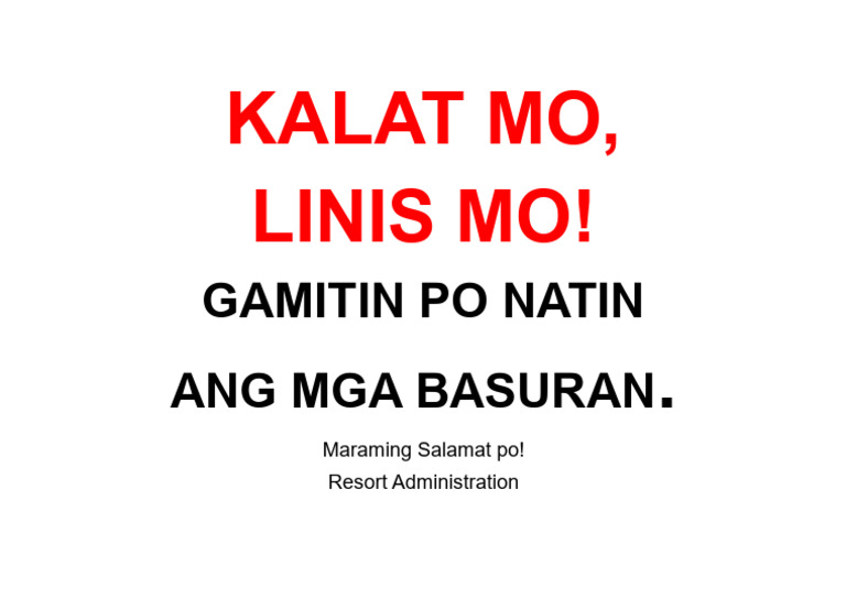 Kalat Mo Linis Mo | PDF