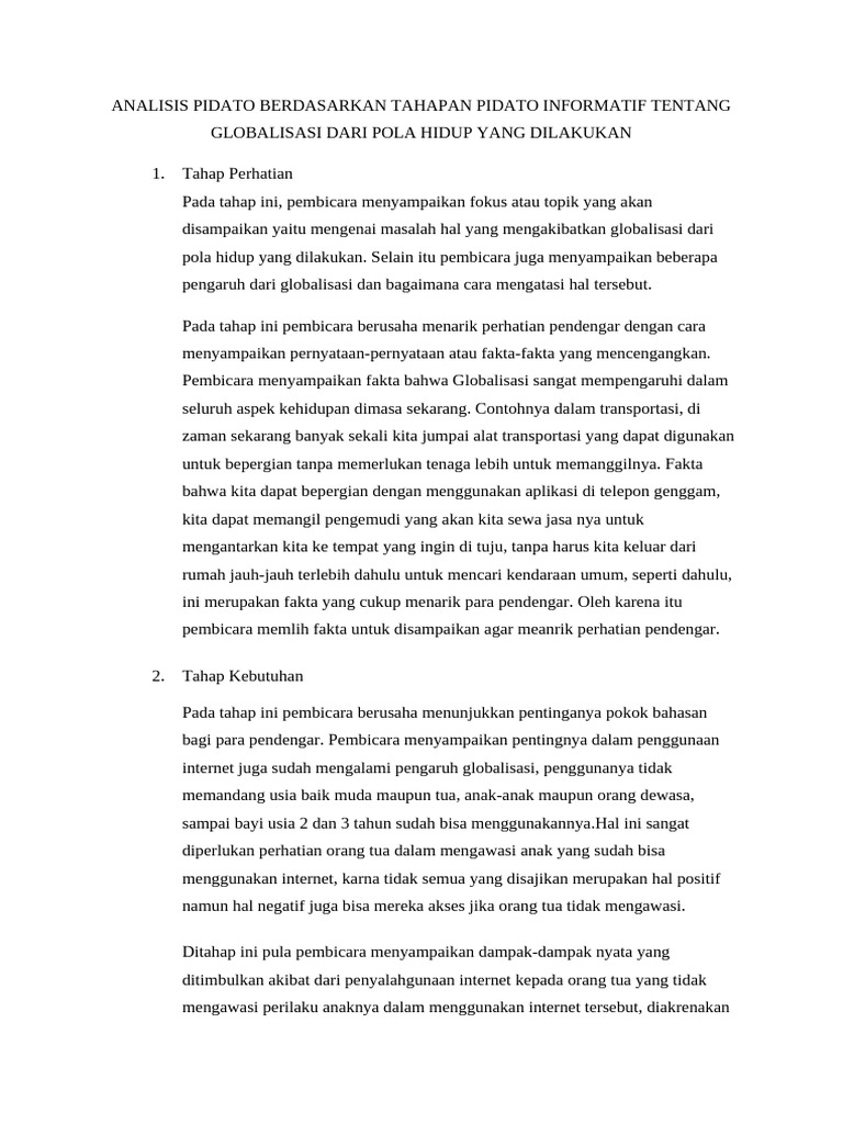 Analisis Tahapan Pidato Informatif dan Persuasif | PDF
