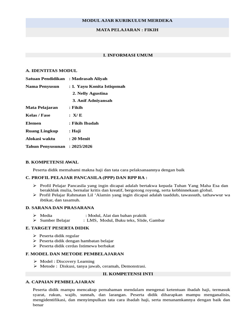 Modul Ajar Microteaching-1 | PDF