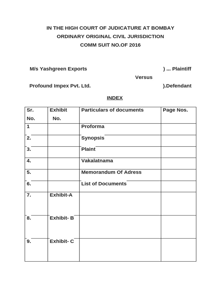 Commercial Suit Draft HC | PDF | Lawsuit | Interest