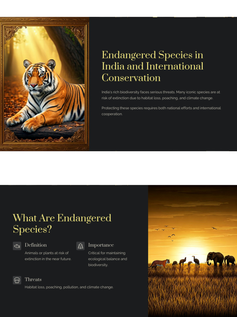 Endangered Species & Conservation in India | PDF | Endangered Species ...