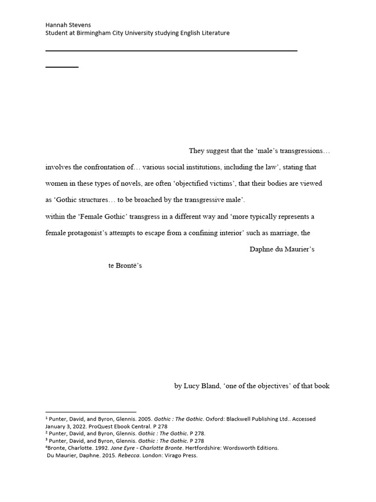 Female Transgression in Gothic Literature | PDF | Jane Eyre | Gothic ...
