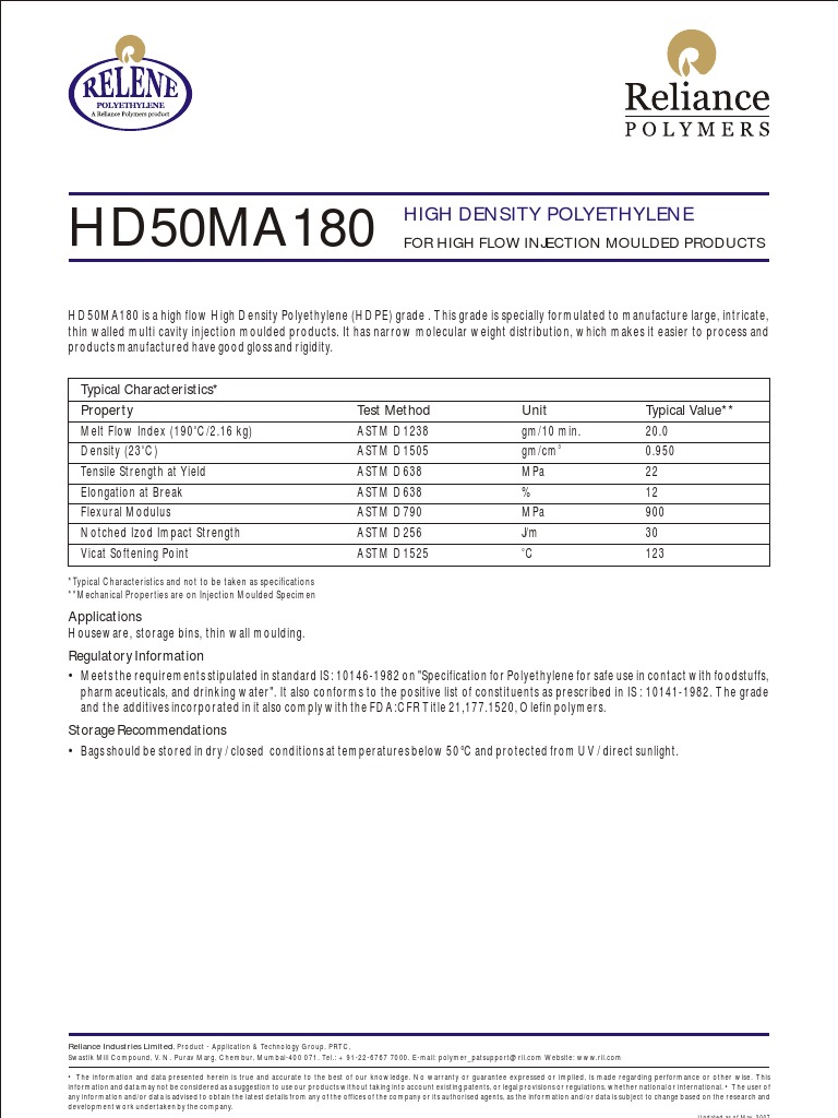 HD50MA180 Technical Data Sheet | PDF