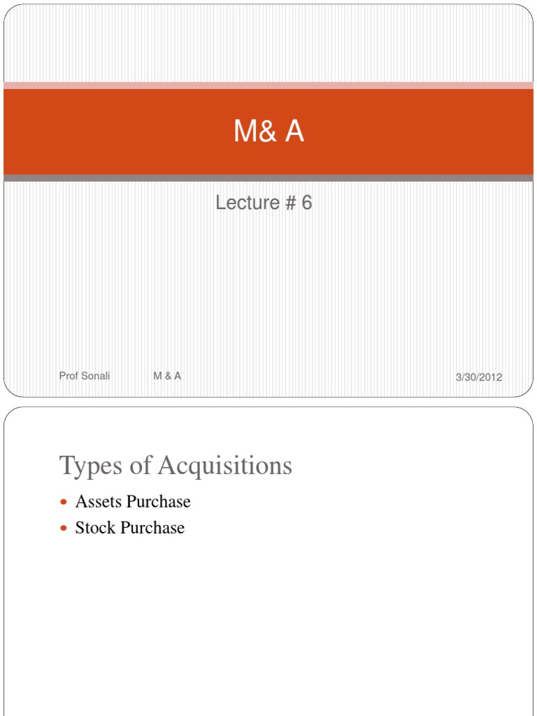 M&A Acquisition Methods Explained | PDF | Stocks | Mergers And Acquisitions