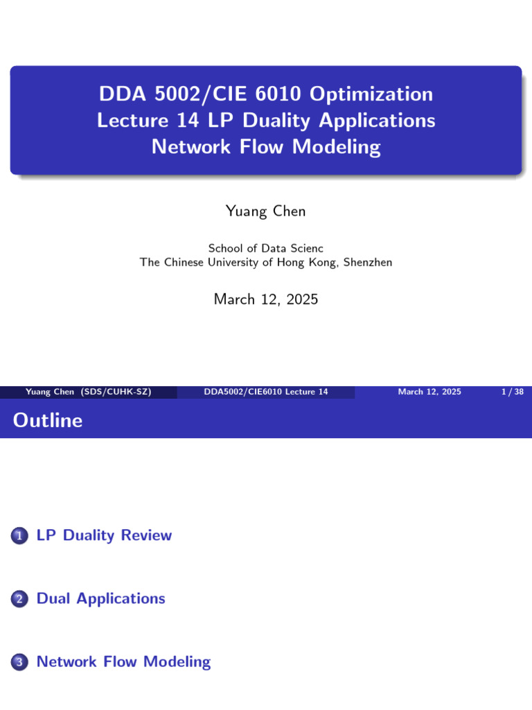 DDA5002Lecture14 Annotated | PDF | Linear Programming | Combinatorial ...