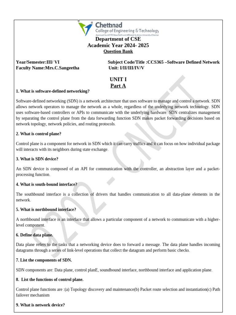 CCET0385_dd66ce3540_Question bank all 5 units | PDF | Computer Network | Abstraction (Computer ...