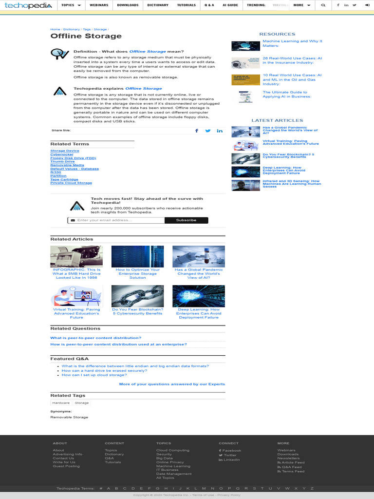 What Is Offline Storage - Definition From Techopedia | PDF | Computer ...