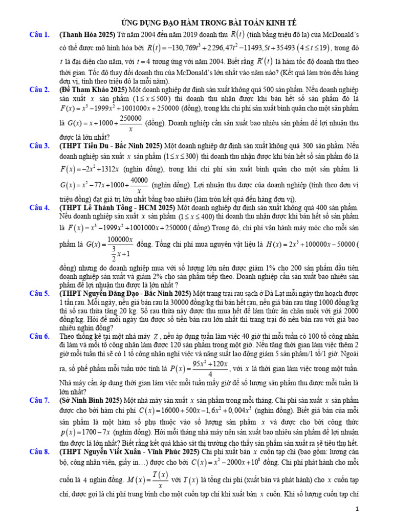 Ôn tập UDĐH câu TLN | PDF