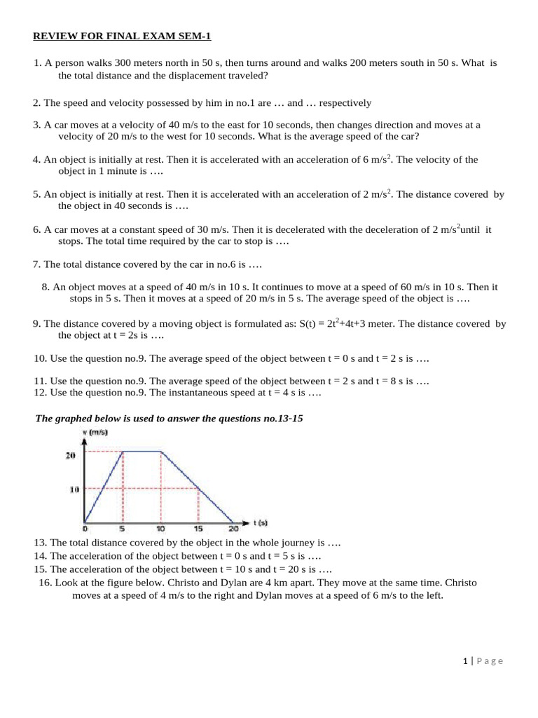 Sas Fisika Kelas 10 - Review | PDF | Acceleration | Speed