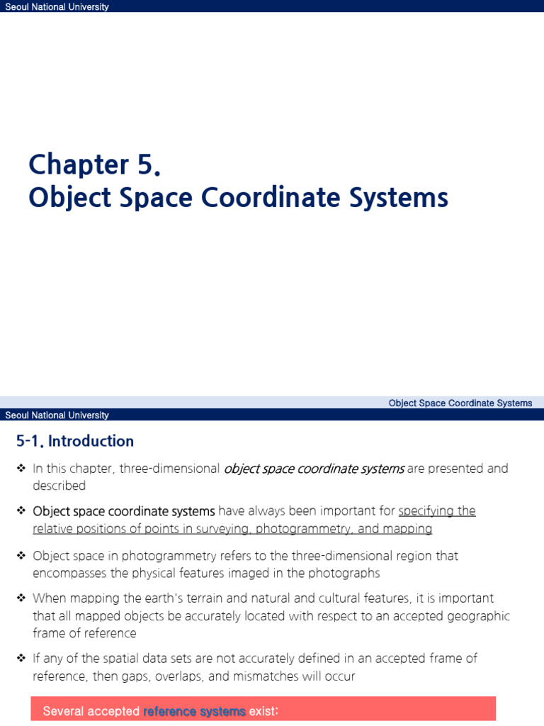 Chapter05. Object Space Coordinate Systems | PDF | Latitude | Geodesy