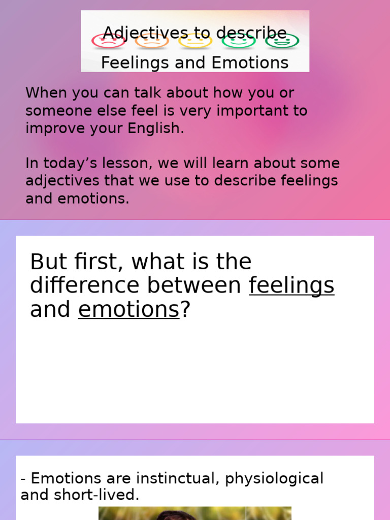 Adjectives for Feelings and Emotions | PDF
