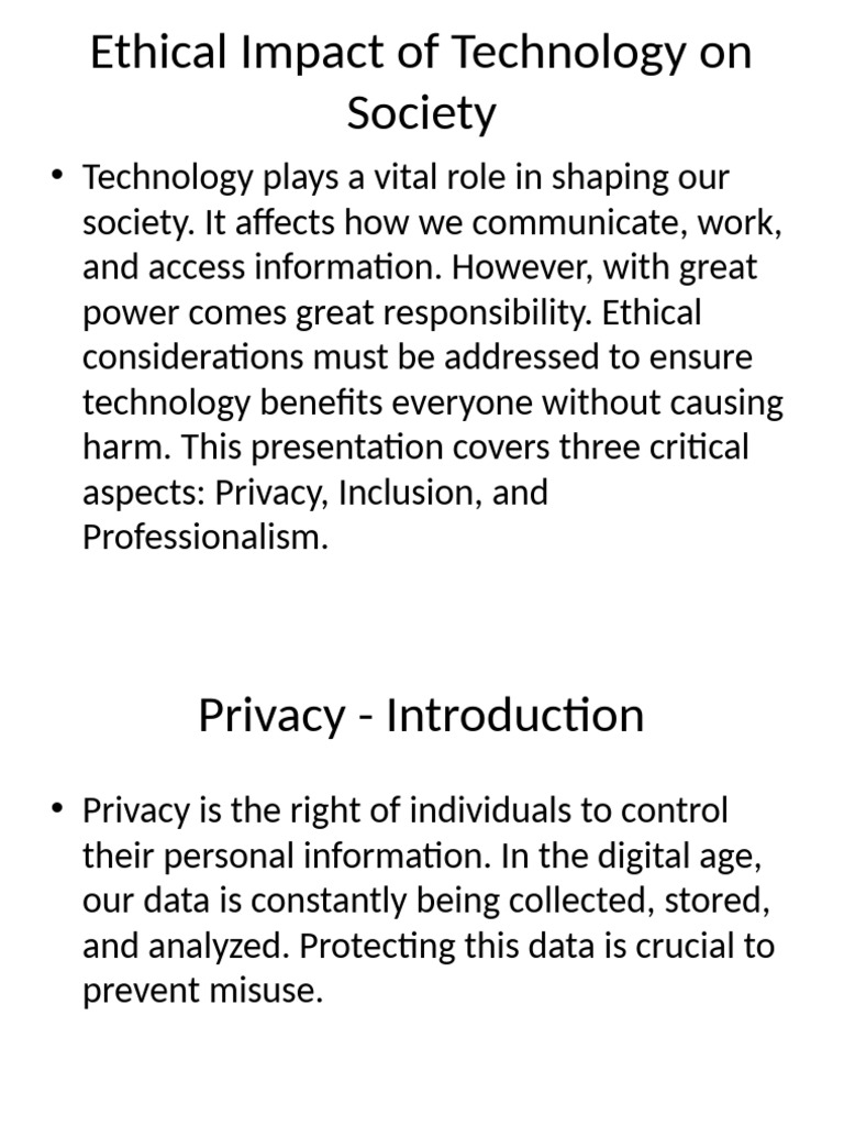 Ethical Impact Technology | PDF | Privacy | Computer Security