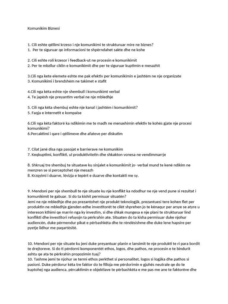 Komunikim Biznesi | PDF