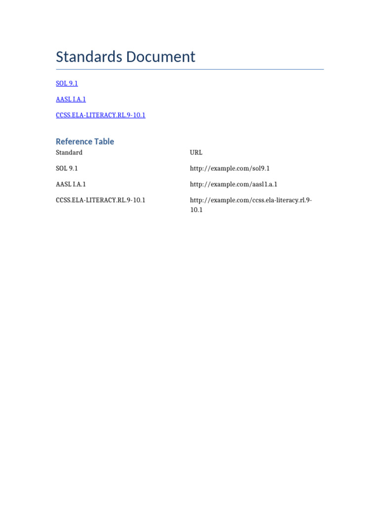 Standards Document | PDF