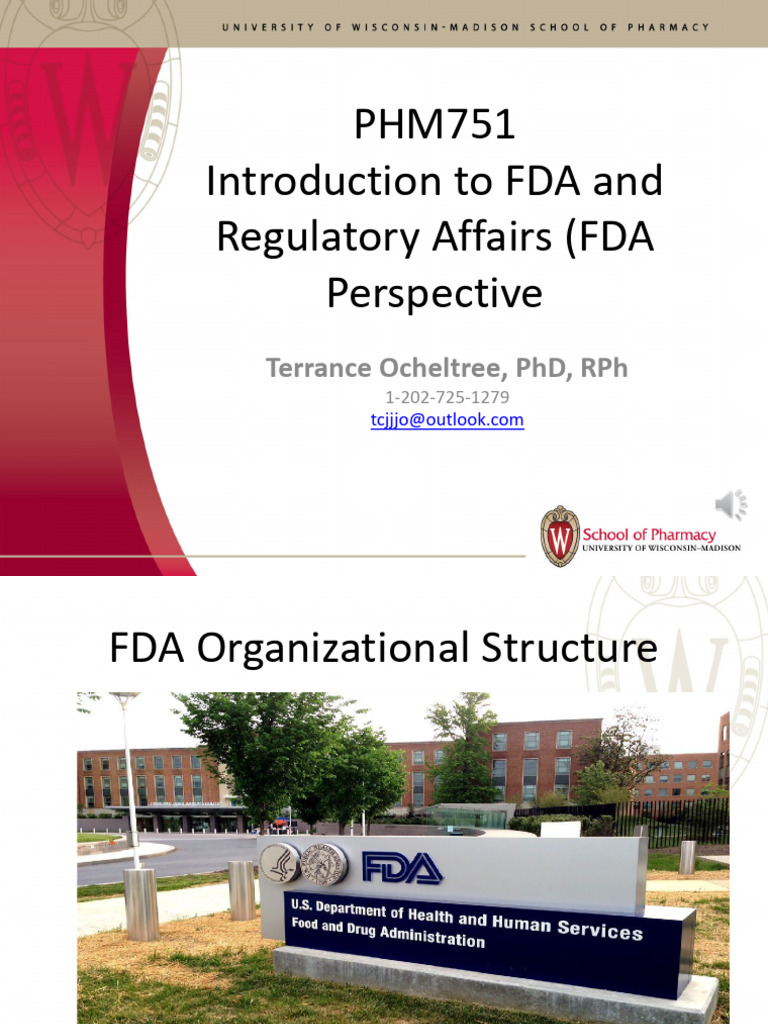 PHM SCI 751 Ocheltree Module 1 Lecture 3 Handout-1 | PDF | Food And Drug Administration ...