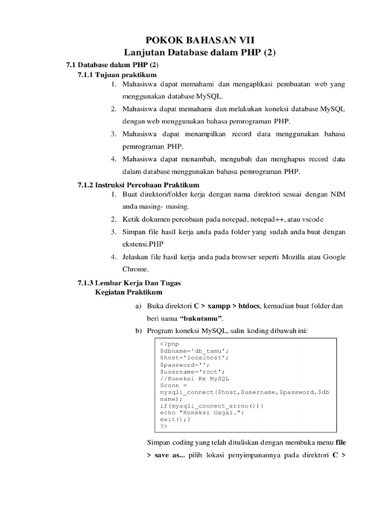 Modul Pemrograman Dasar (PB 7) | PDF