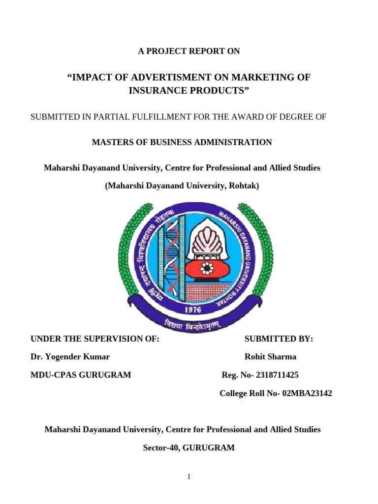 Impact of Advertising on Insurance Marketing | PDF