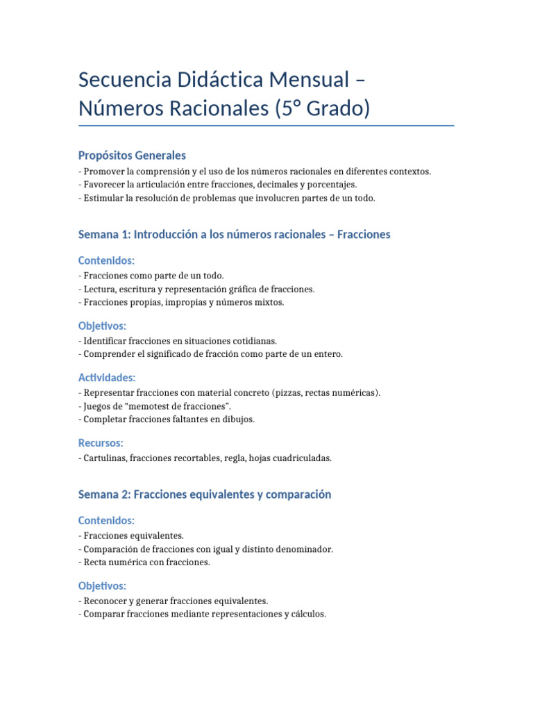 Secuencia Numeros Racionales 5to | PDF | Decimal | Número racional