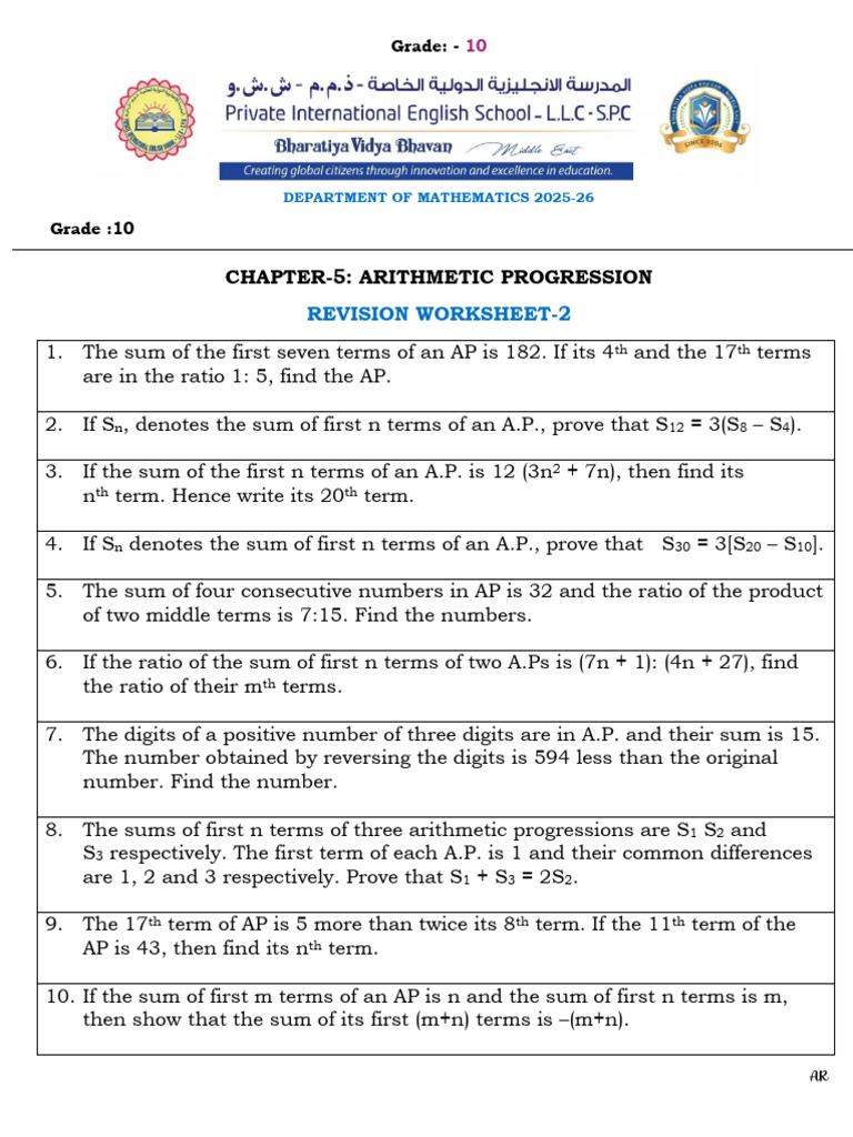 Grade 10 AP Revision Worksheet - 2 | PDF | Triangle | Euclidean Geometry