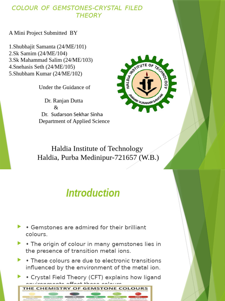 Colour of Gemstones CFT Presentation-2 | PDF | Coordination Complex ...