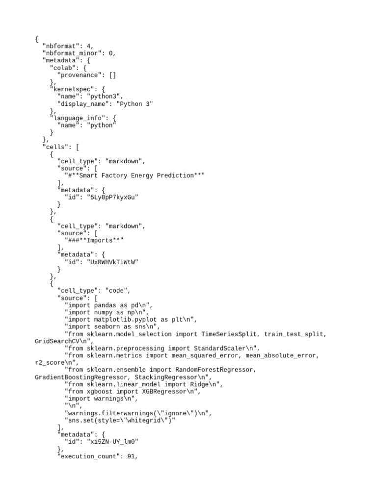 Smart Factory Energy Prediction.ipynb | PDF | Statistical Theory | Statistical Analysis