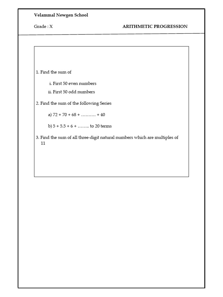 Arithmetic Progression | PDF