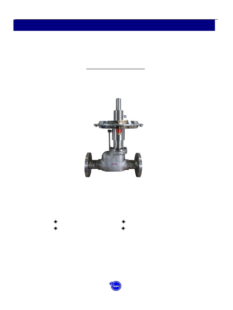 N2 Blanketing Valve Instruction Manual | PDF | Valve | Chemical Engineering